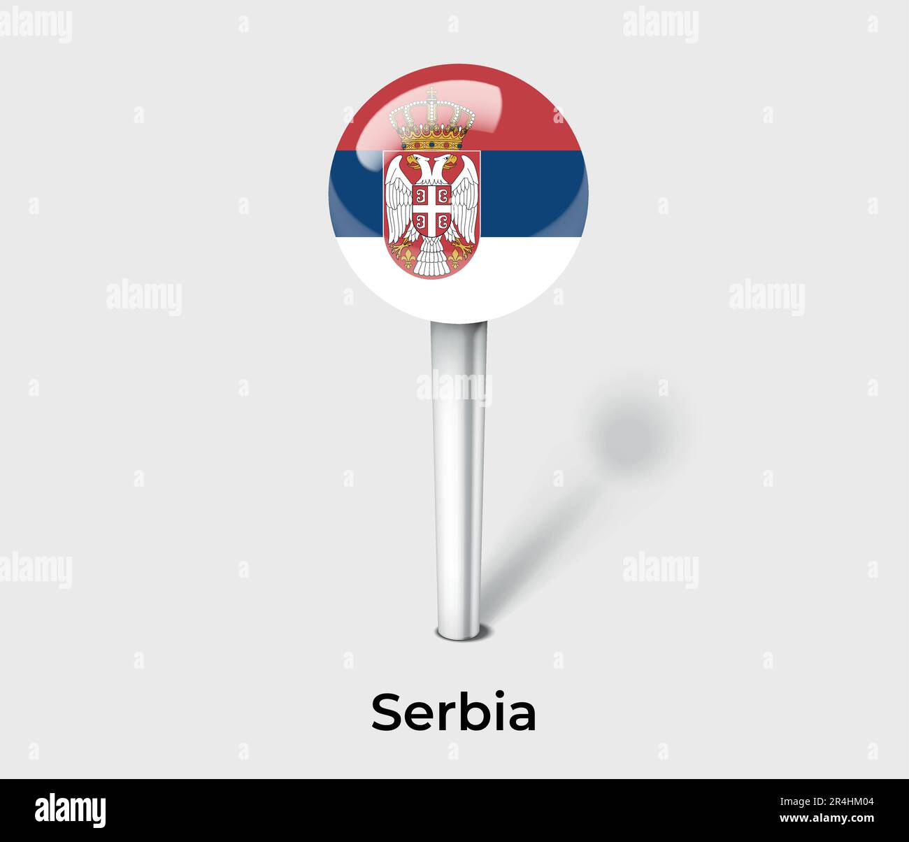 Serbia country flag pin map marker Stock Vector Image & Art - Alamy