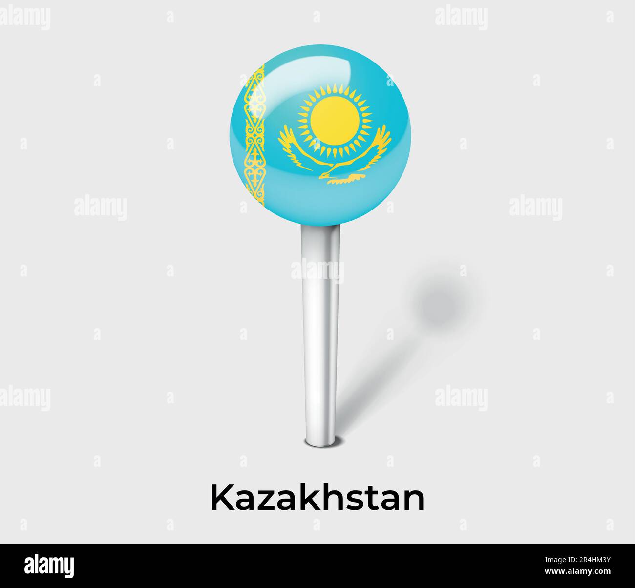 Kazakhstan country flag pin map marker Stock Vector Image & Art - Alamy