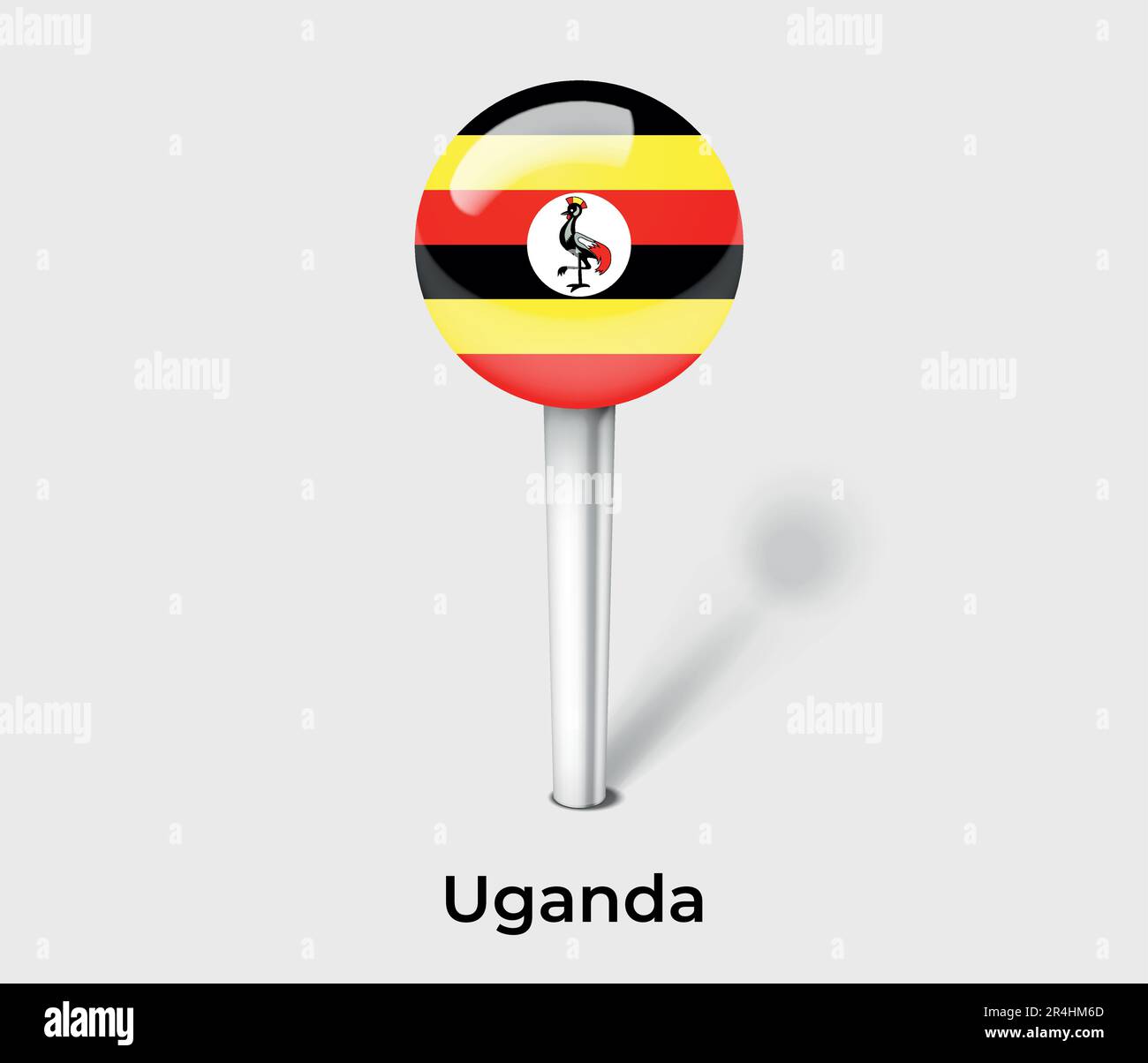 Uganda country flag pin map marker Stock Vector Image & Art - Alamy