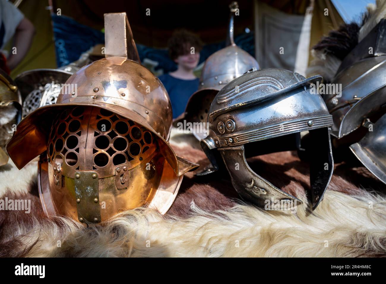 Chalfont, UK. 28 May 2023. Gladiator helmets displayed ahead of in ...