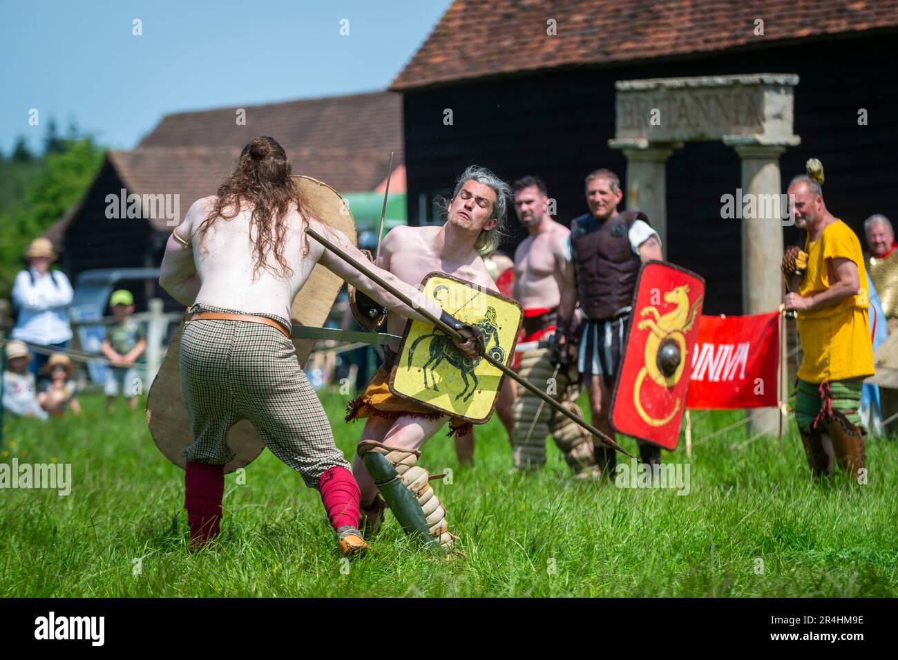 Chalfont, UK. 28 May 2023. Gladiators take part in Gladiator Games at ...