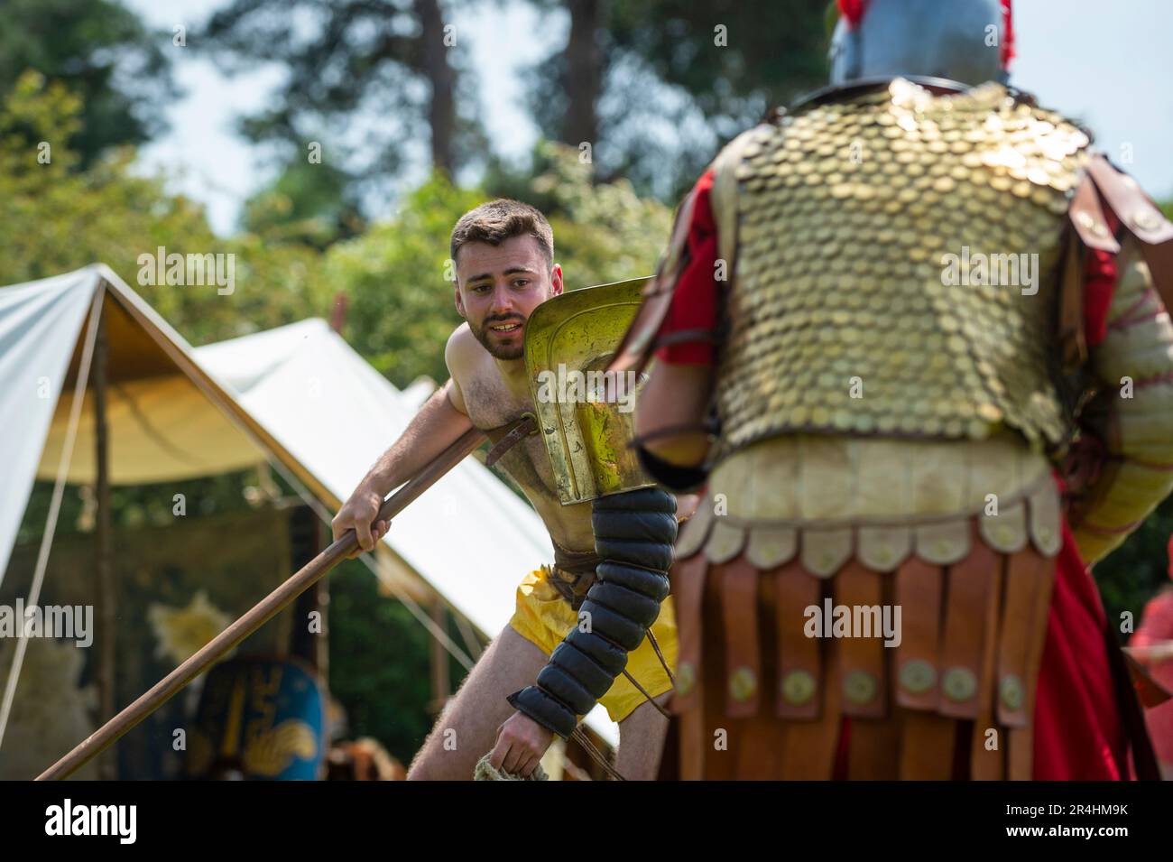 Chalfont, UK. 28 May 2023. Gladiators take part in Gladiator Games at ...