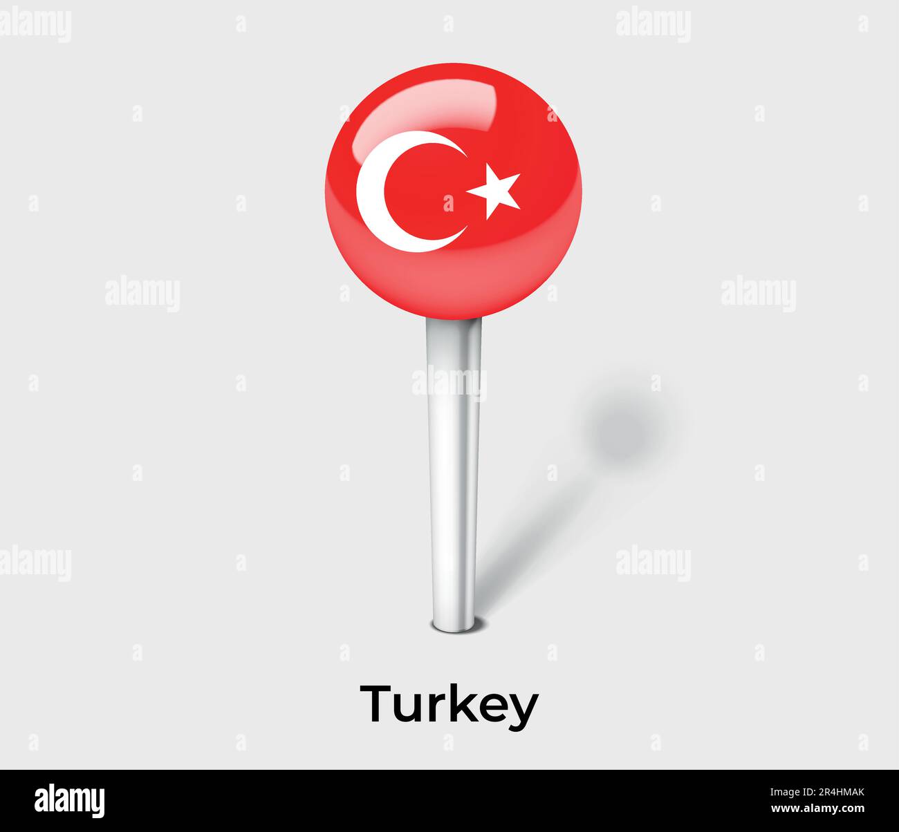 Turkey country flag pin map marker Stock Vector Image & Art - Alamy