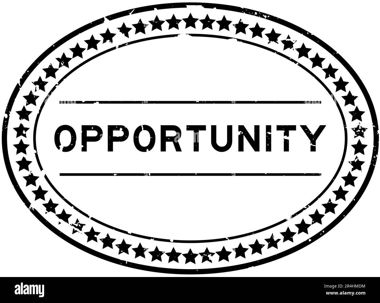 Grunge black opportunity word oval rubber seal stamp on white ...