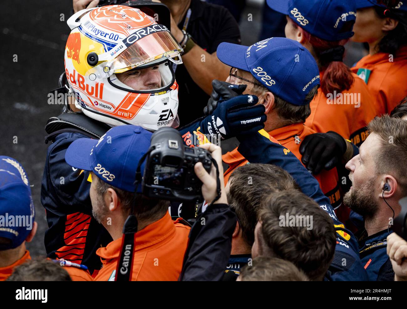 MONACO - Max Verstappen (Red Bull Racing) celebrates victory with his ...