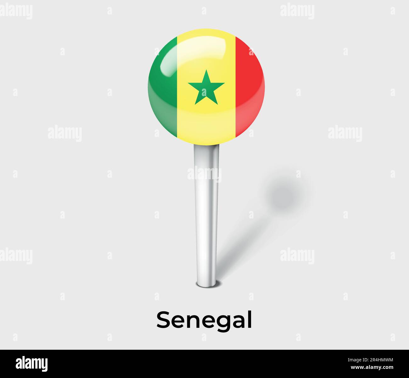 Senegal country flag pin map marker Stock Vector Image & Art - Alamy