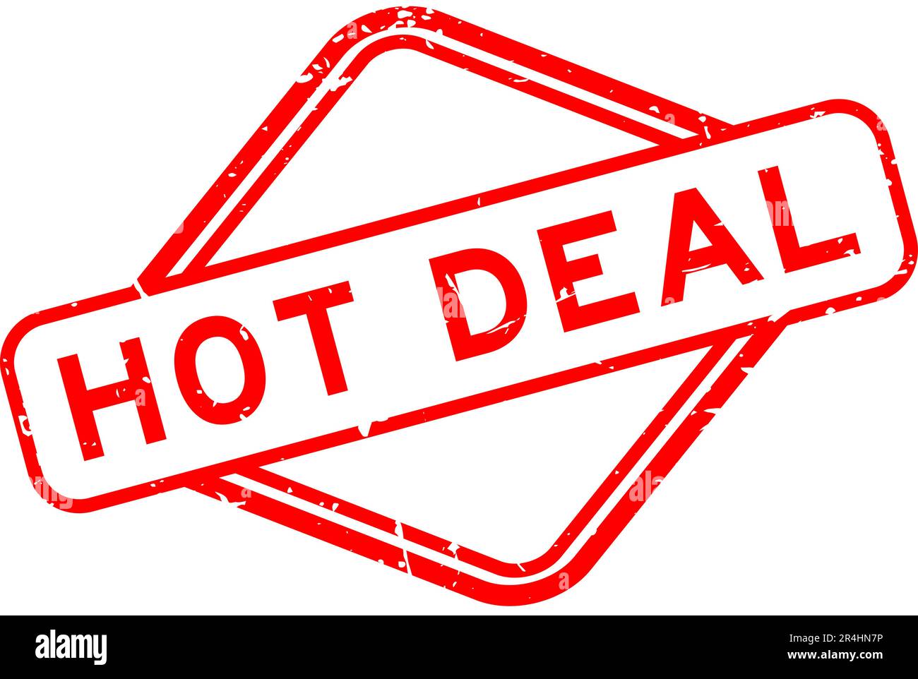 Grunge red hot deal word rubber seal stamp on white background Stock ...