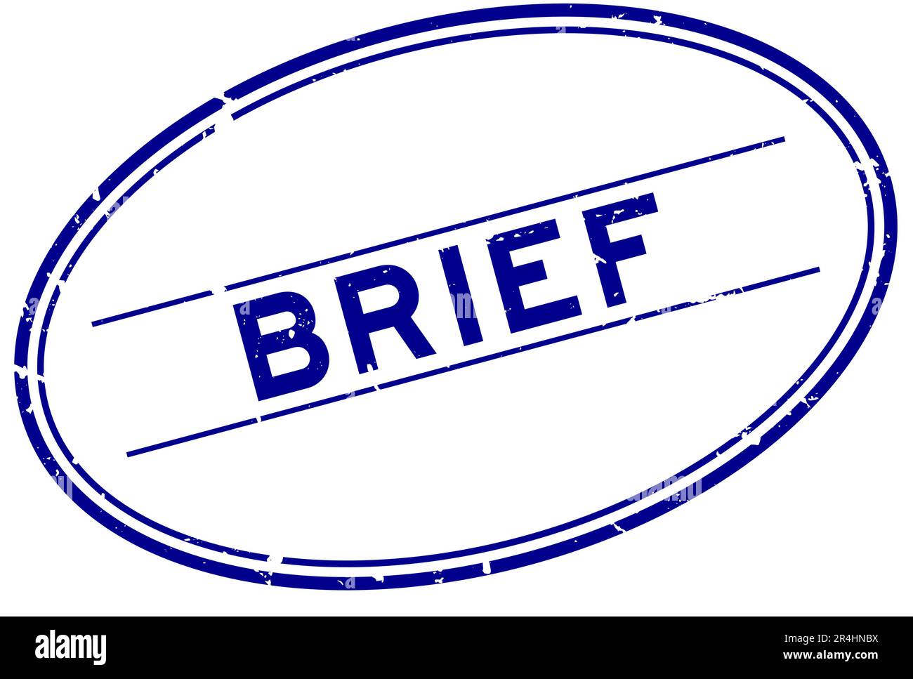 Grunge blue brief word oval rubber seal stamp on white background Stock ...
