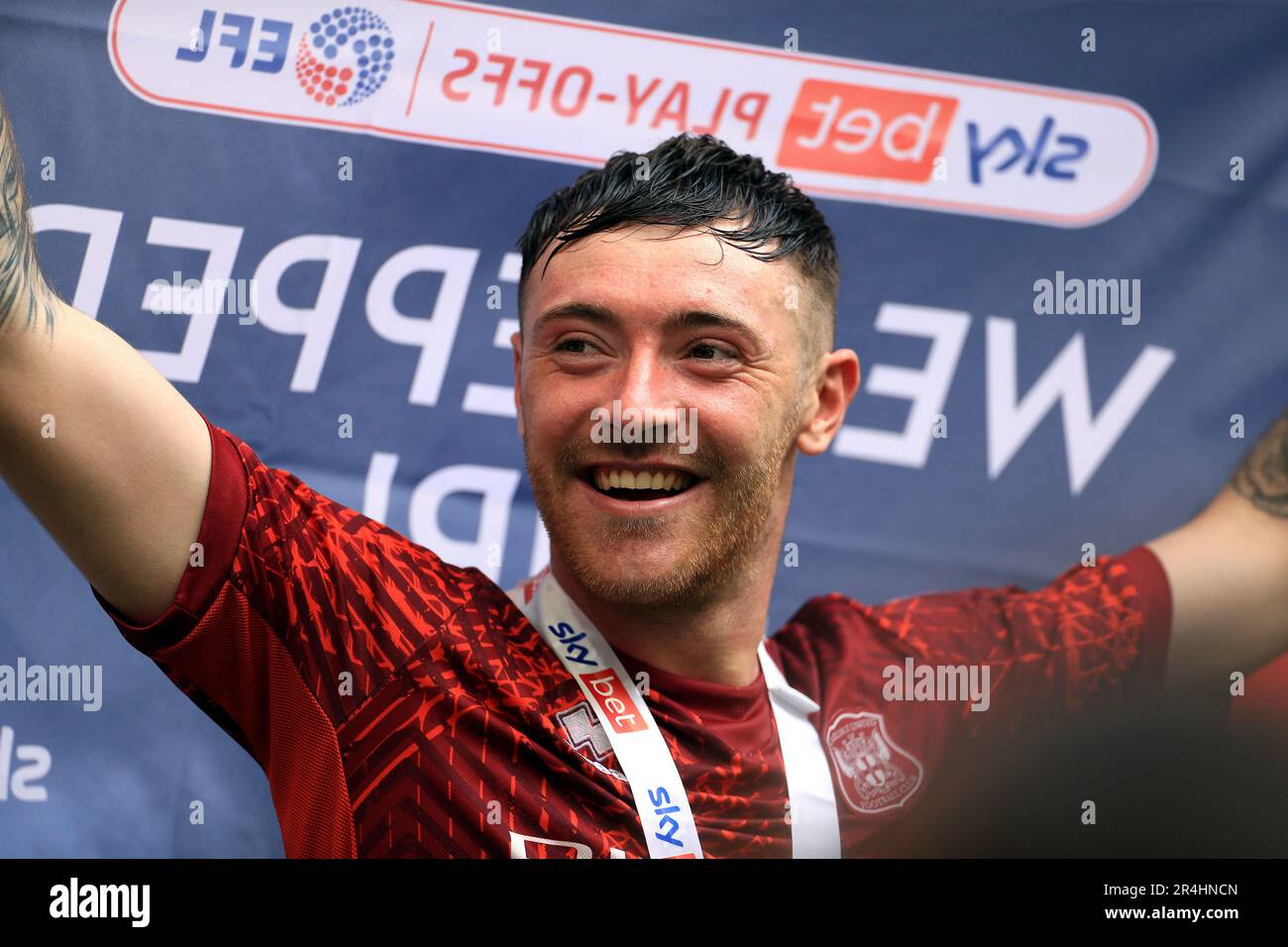 Carlisle United's Ryan Edmondson celebrates after winning the Sky Bet ...