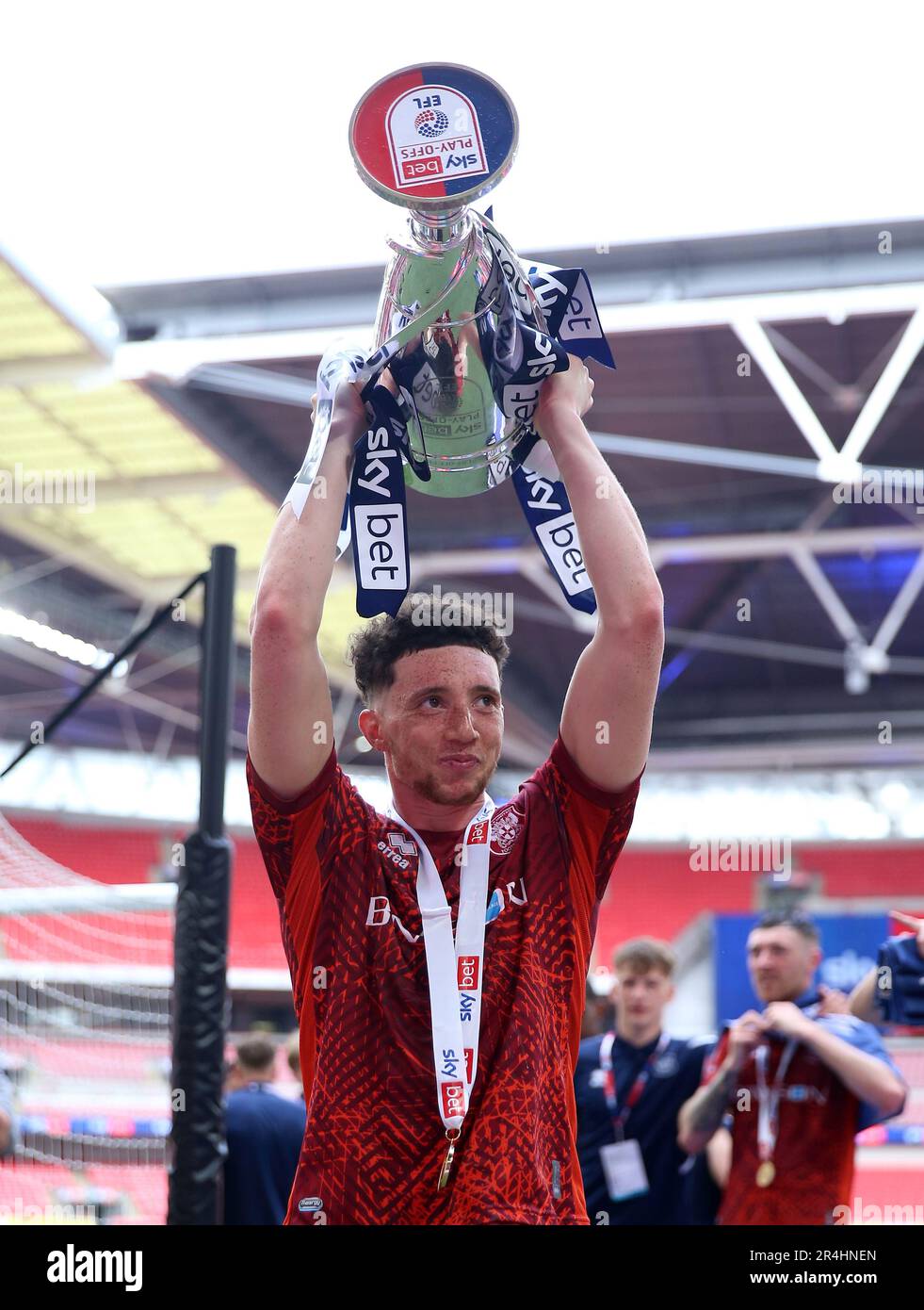 Carlisle United's Jordan Gibson celebrates after being promoted to the ...