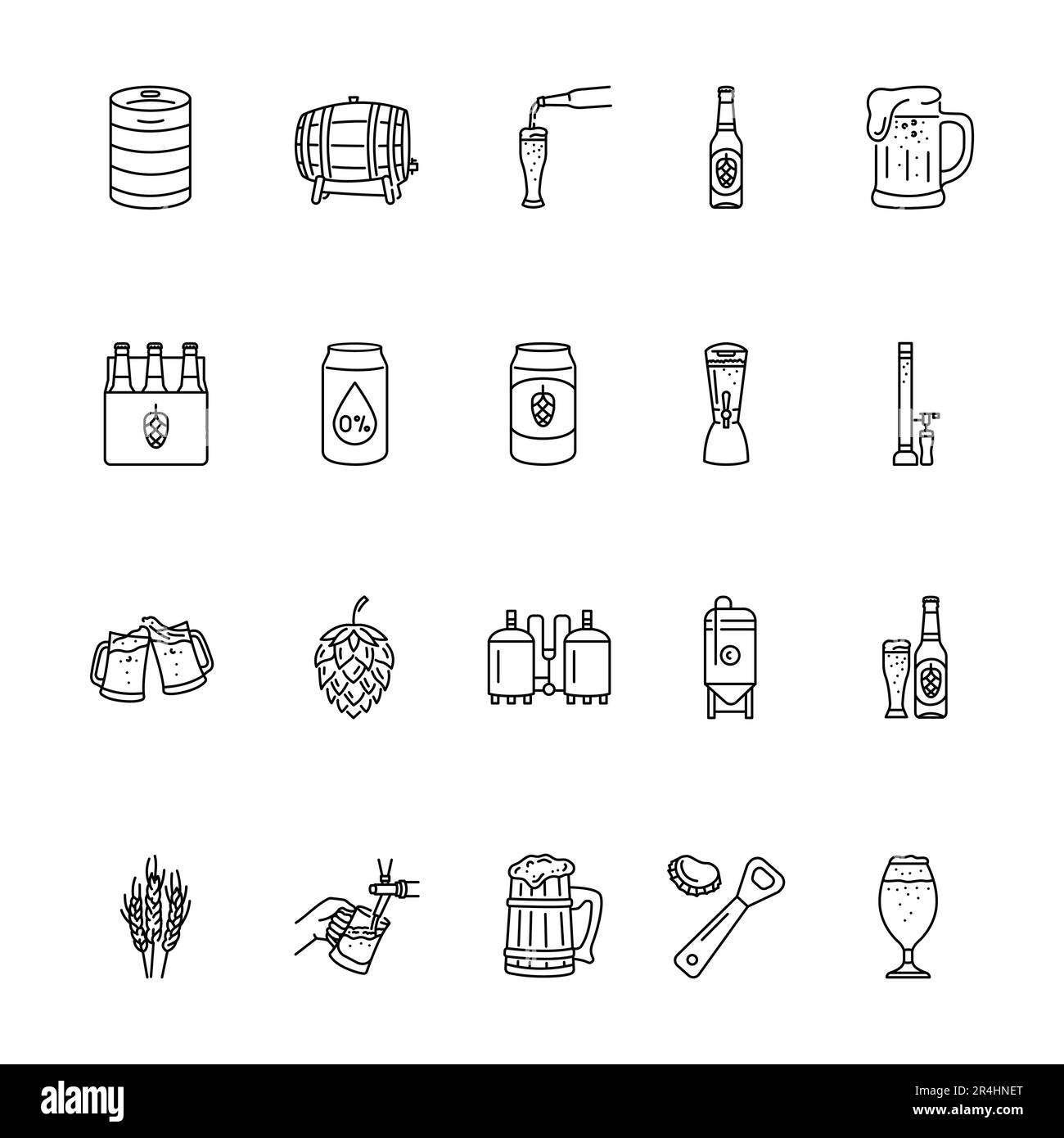 Hops beer icon outline Cut Out Stock Images & Pictures - Alamy