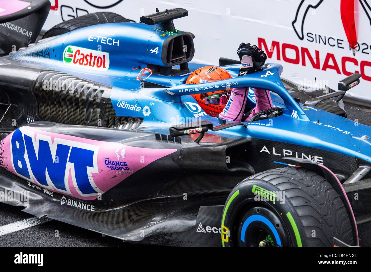OCON Esteban (fra), Alpine F1 Team A523, portrait celebrates his P3 ...