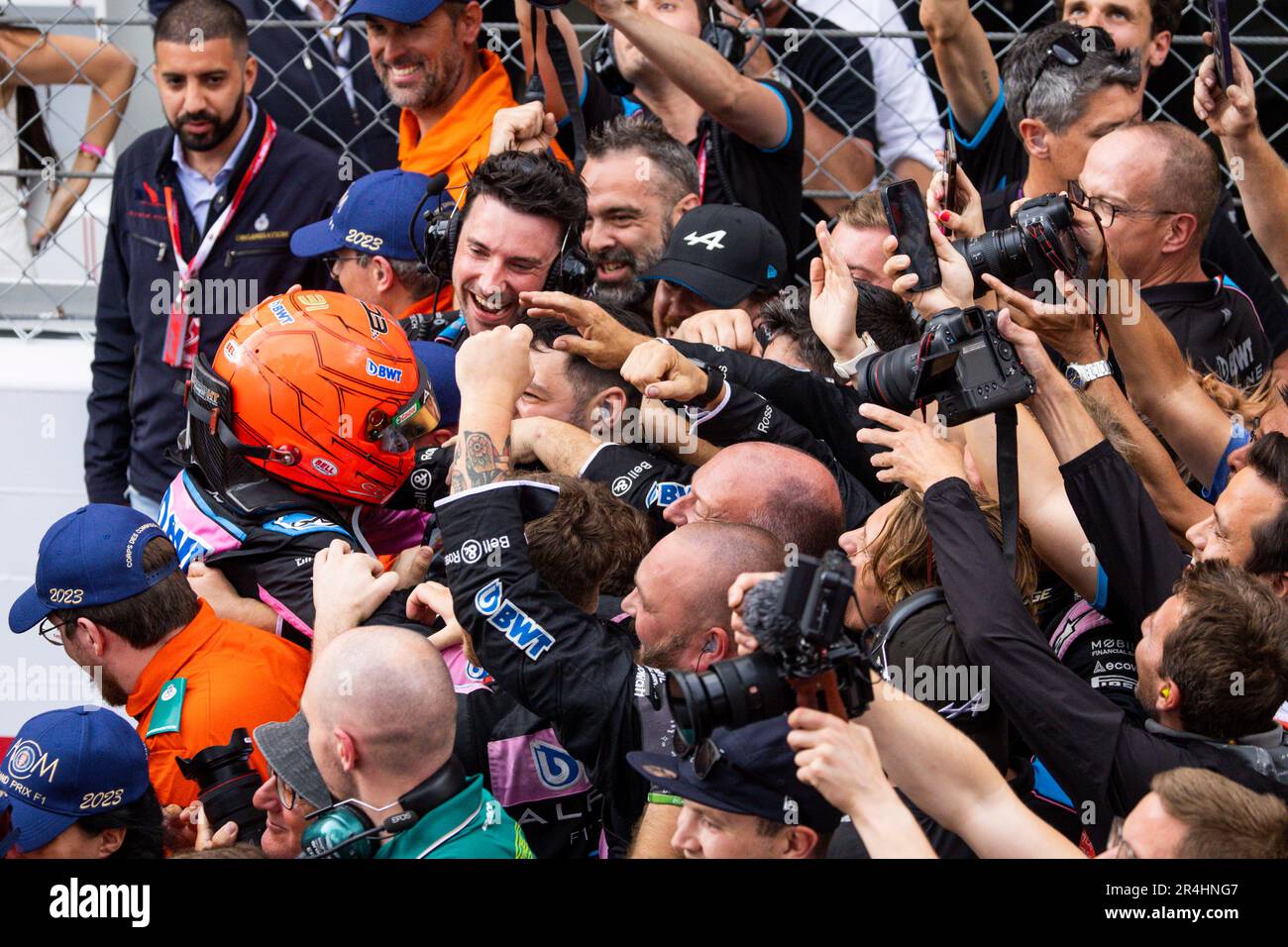 OCON Esteban (fra), Alpine F1 Team A523, portrait celebrates his P3 ...