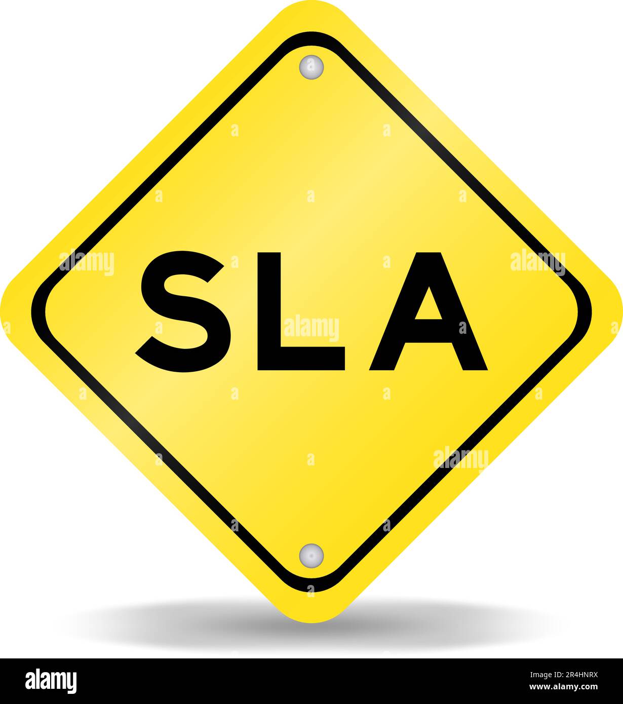 Yellow color transportation sign with word SLA (Abbreviation of Service ...
