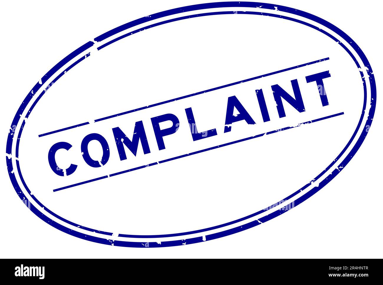 Grunge blue complaint word rubber seal stamp on white background Stock ...