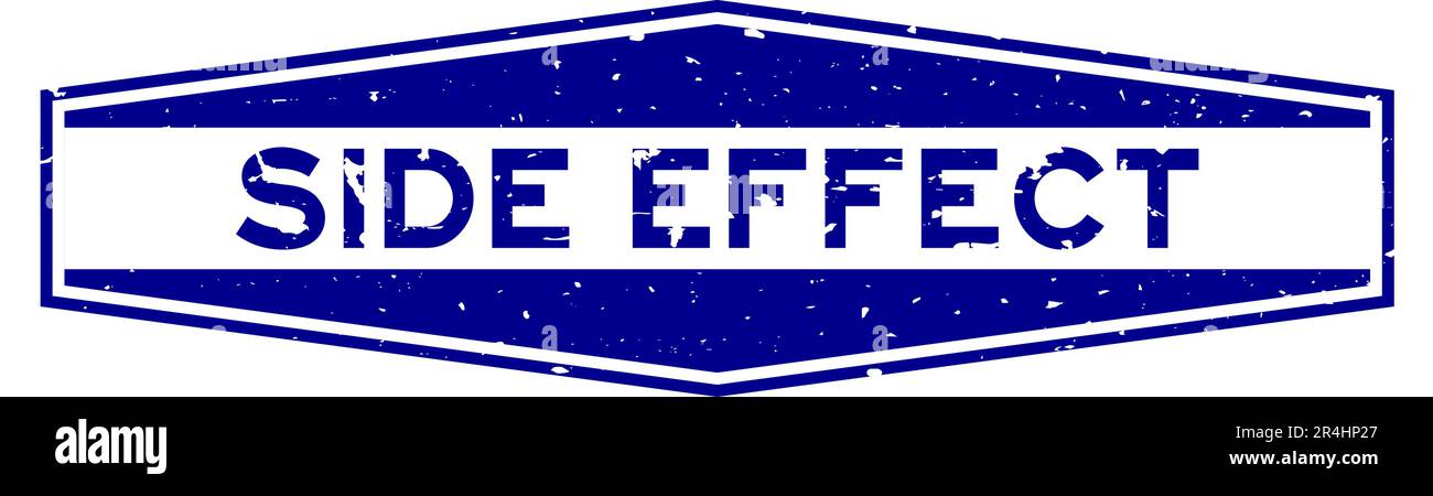 Grunge blue side effect word hexagon rubber seal stamp on white background Stock Vector Image ...