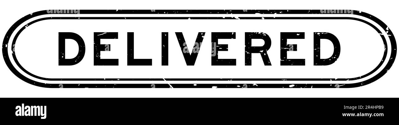 Grunge black delivered word rubber seal stamp on white background Stock ...