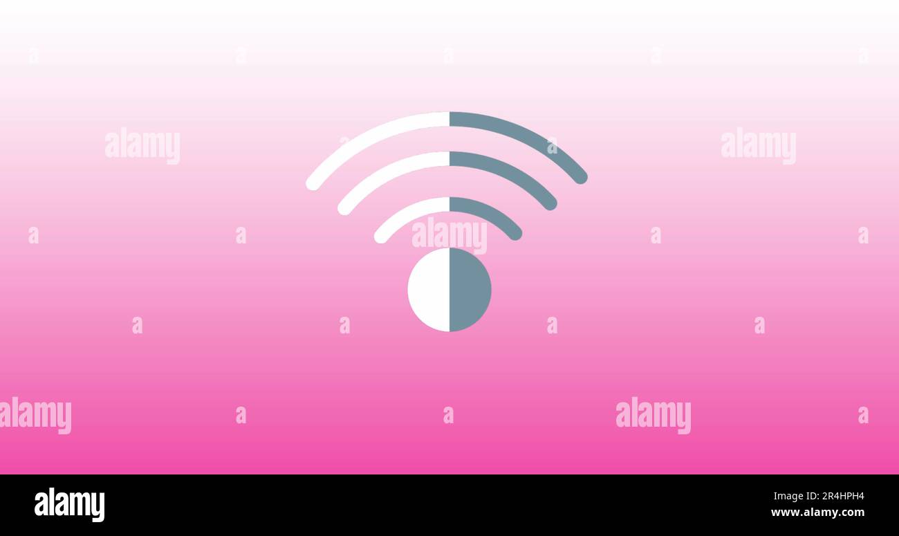 Image of wifi icon over pink background Stock Photo - Alamy