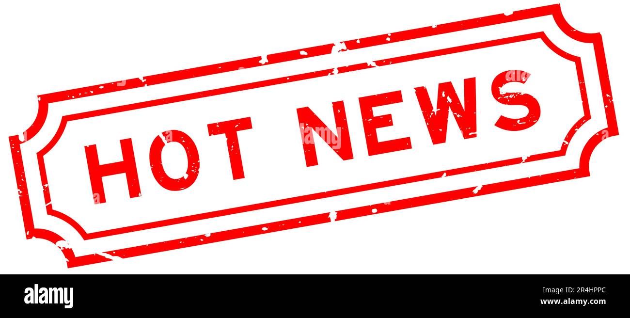 Grunge red hot news word rubber seal stamp on white background Stock ...