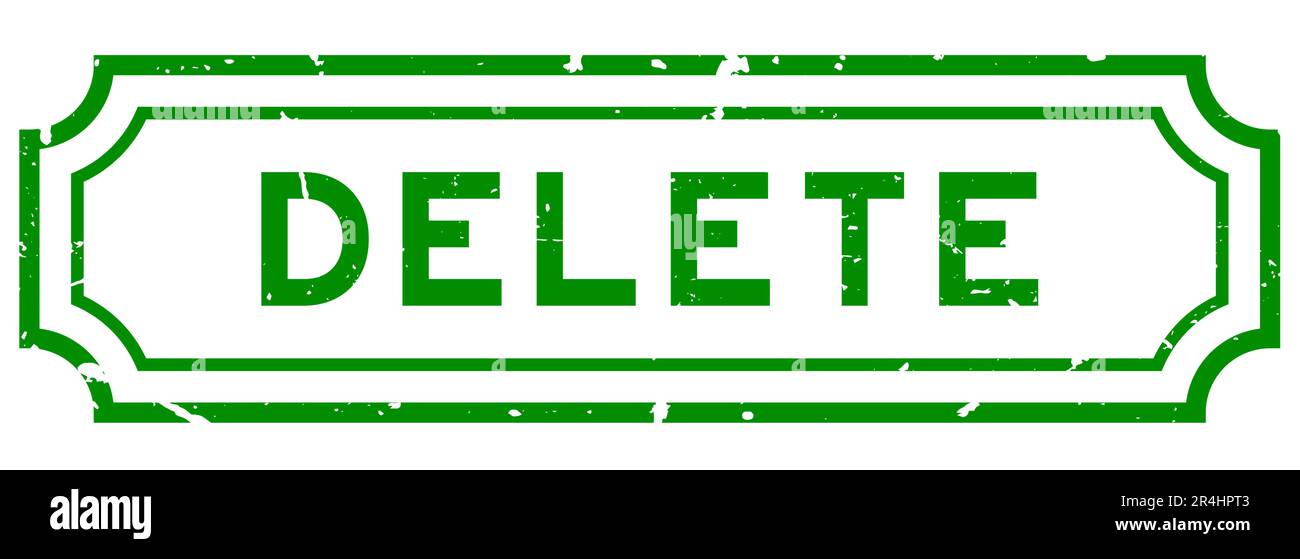 Grunge green delete word rubber seal stamp on white background Stock Vector Image & Art - Alamy