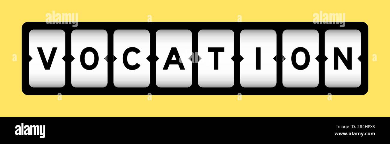 Black color in word vocation on slot banner with yellow color ...