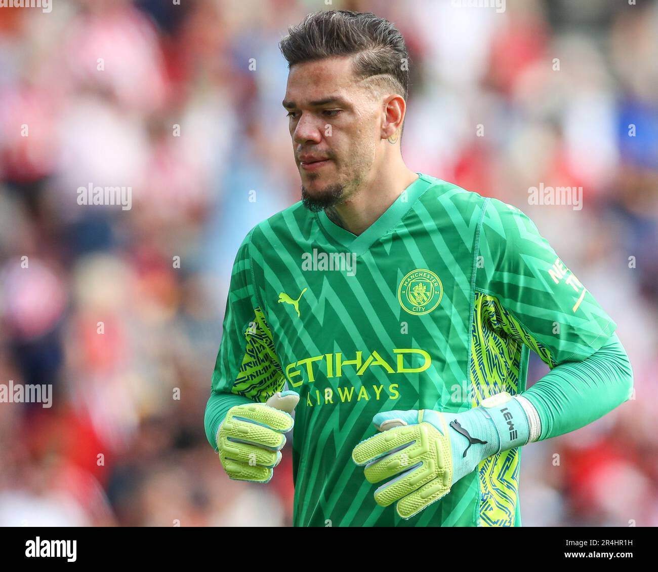 Ederson #31 of Manchester City during the Premier League match ...