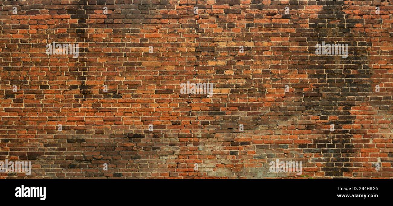 Abstract red brick wall texture for pattern background. wide panorama ...