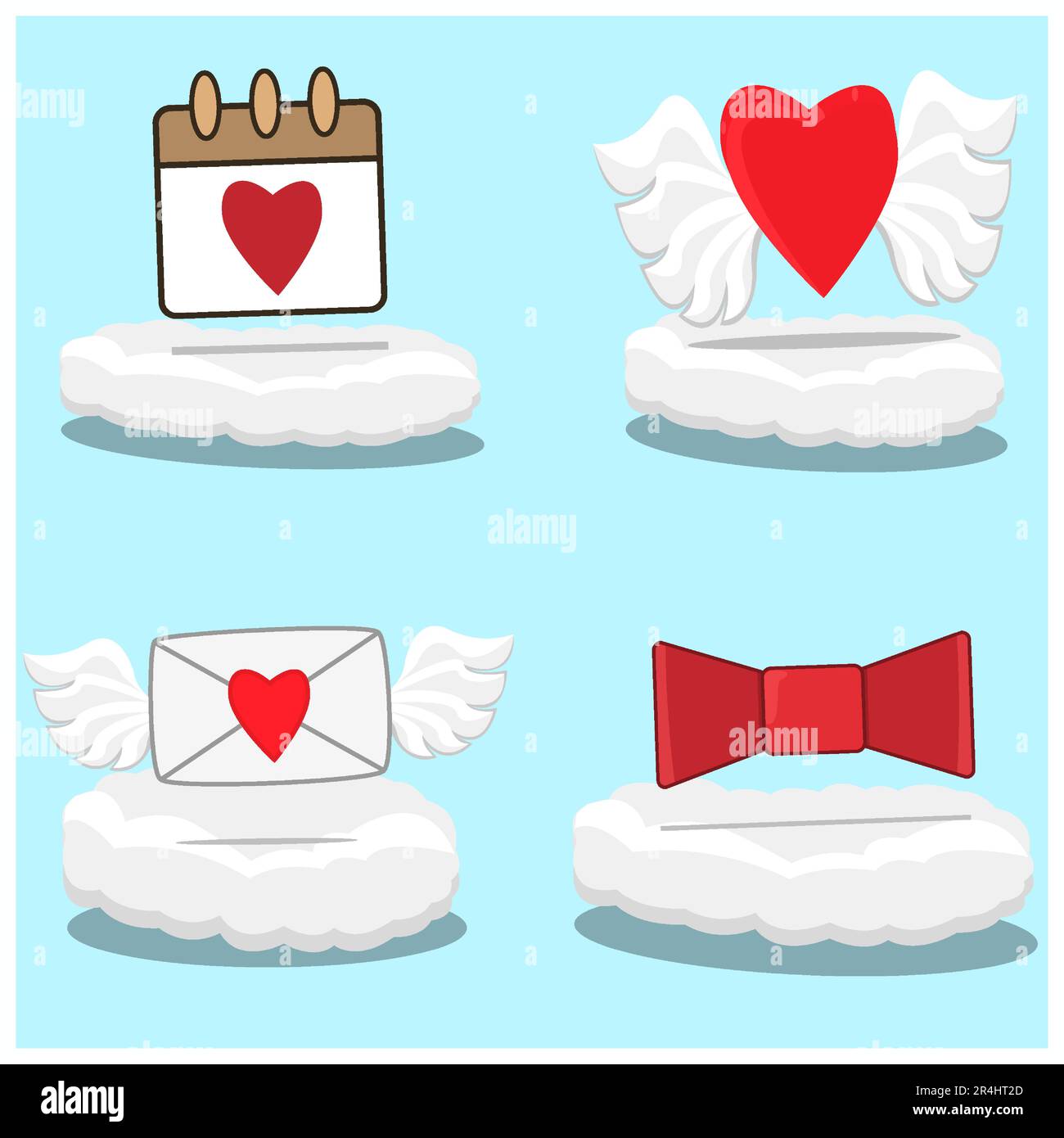 Vector Illustration of Icon Calendar, Message Fly, Love Fly, Tie on ...