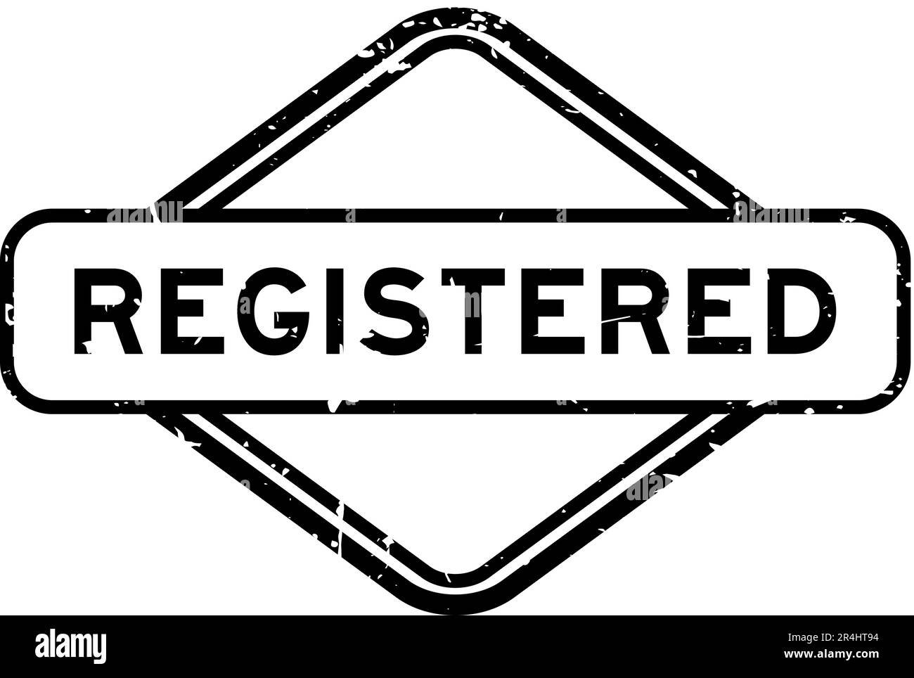 Grunge black registered word rubber seal stamp on white background ...