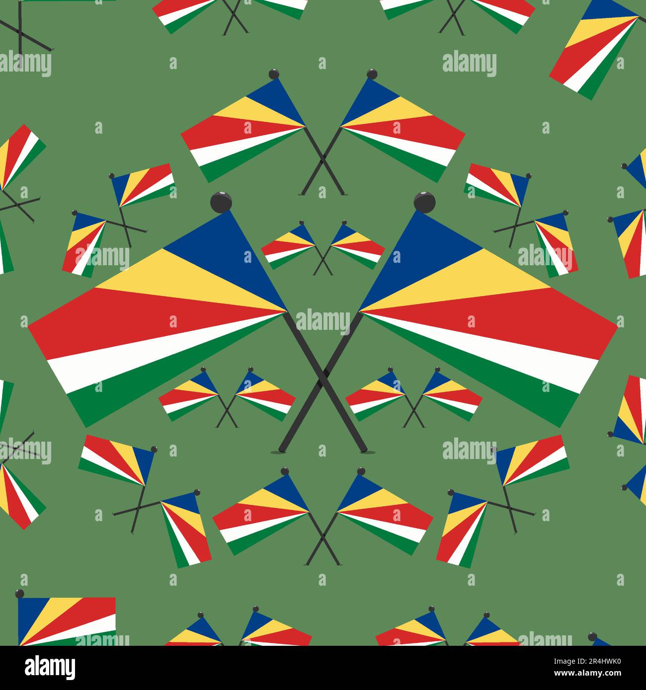 Vector Illustration of Pattern Seychelles Flags and Dark Green Color ...