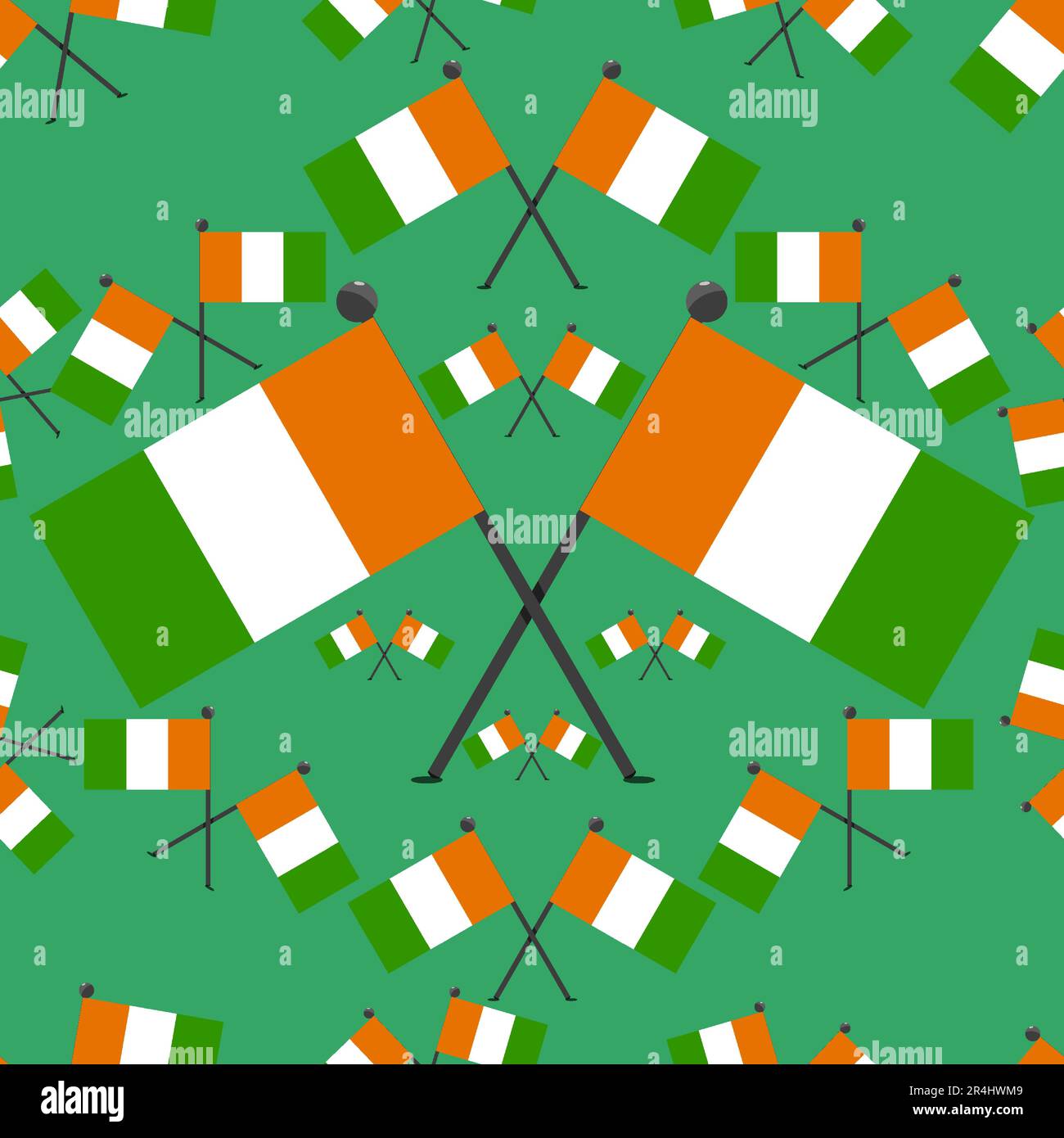 Vector Illustration Of Pattern Ivory Coast Flags And Green Colors