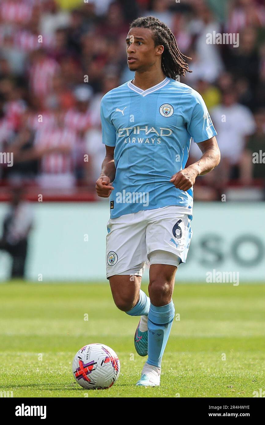 Nathan Aké #6 of Manchester City in action during the Premier League ...