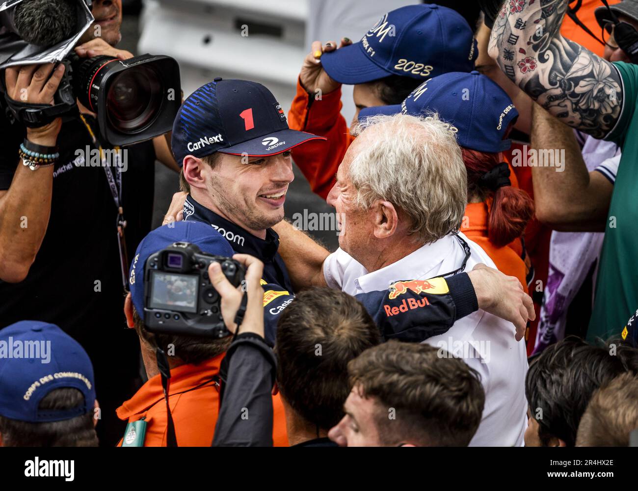 MONACO - Max Verstappen (Red Bull Racing) and Helmut Marko after the ...