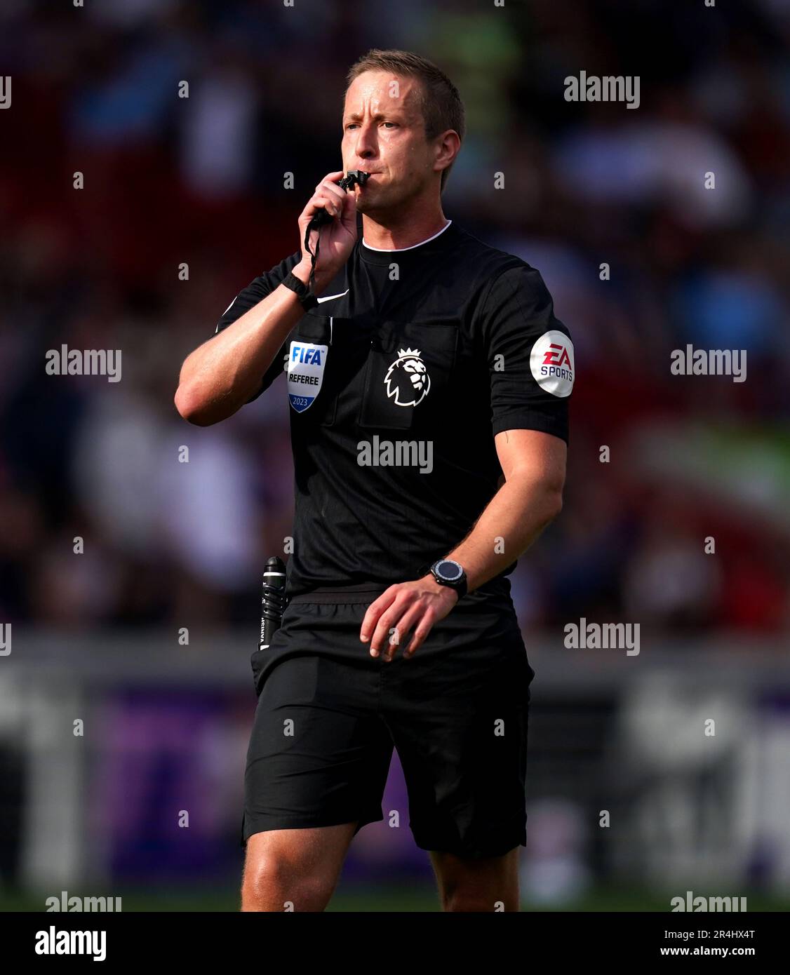 Referee John Brooks during the Premier League match at the Gtech ...