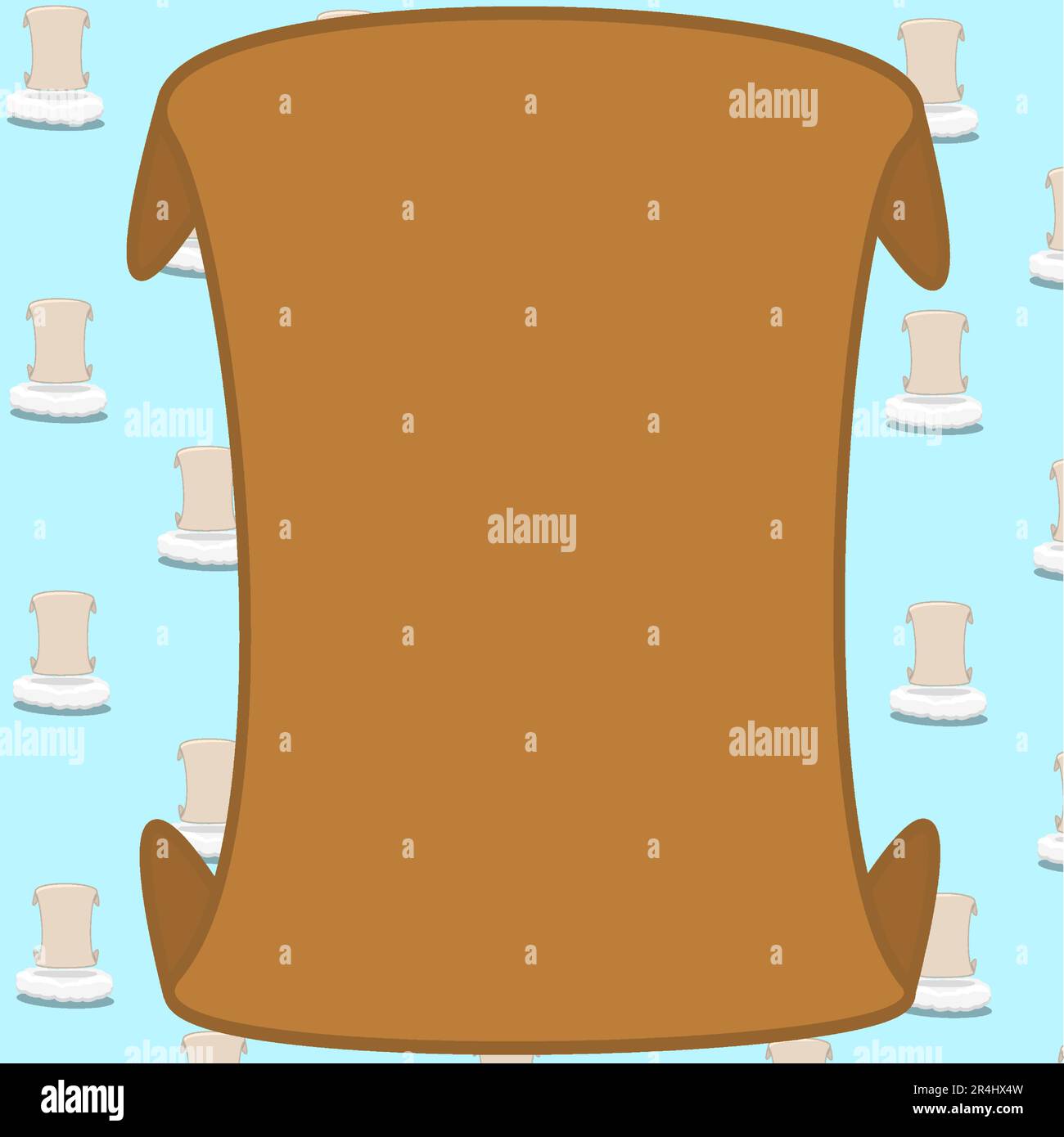 Vector Illustration Of Big Brown Paper and Pattern Paper on clouds ...