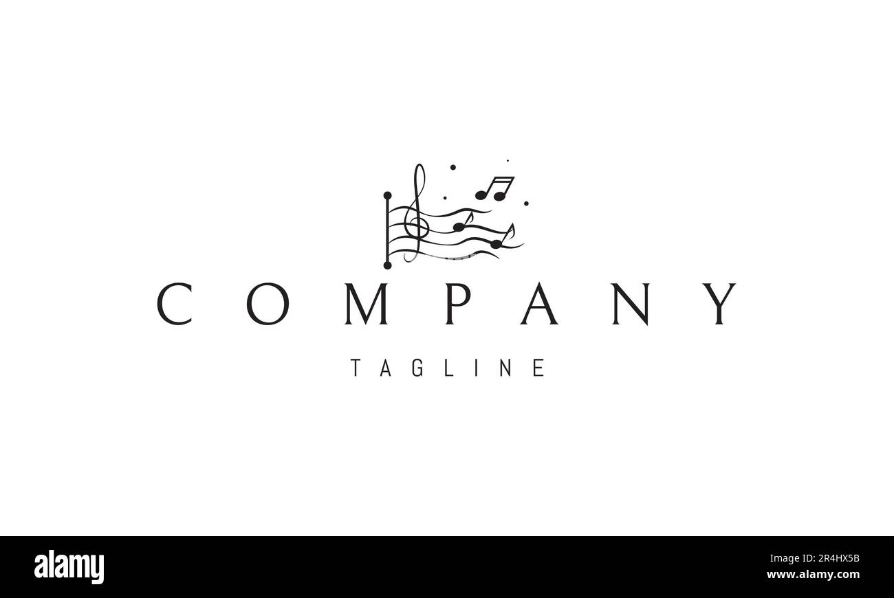 Vector logo on which an abstract image of musical notes in the form of ...