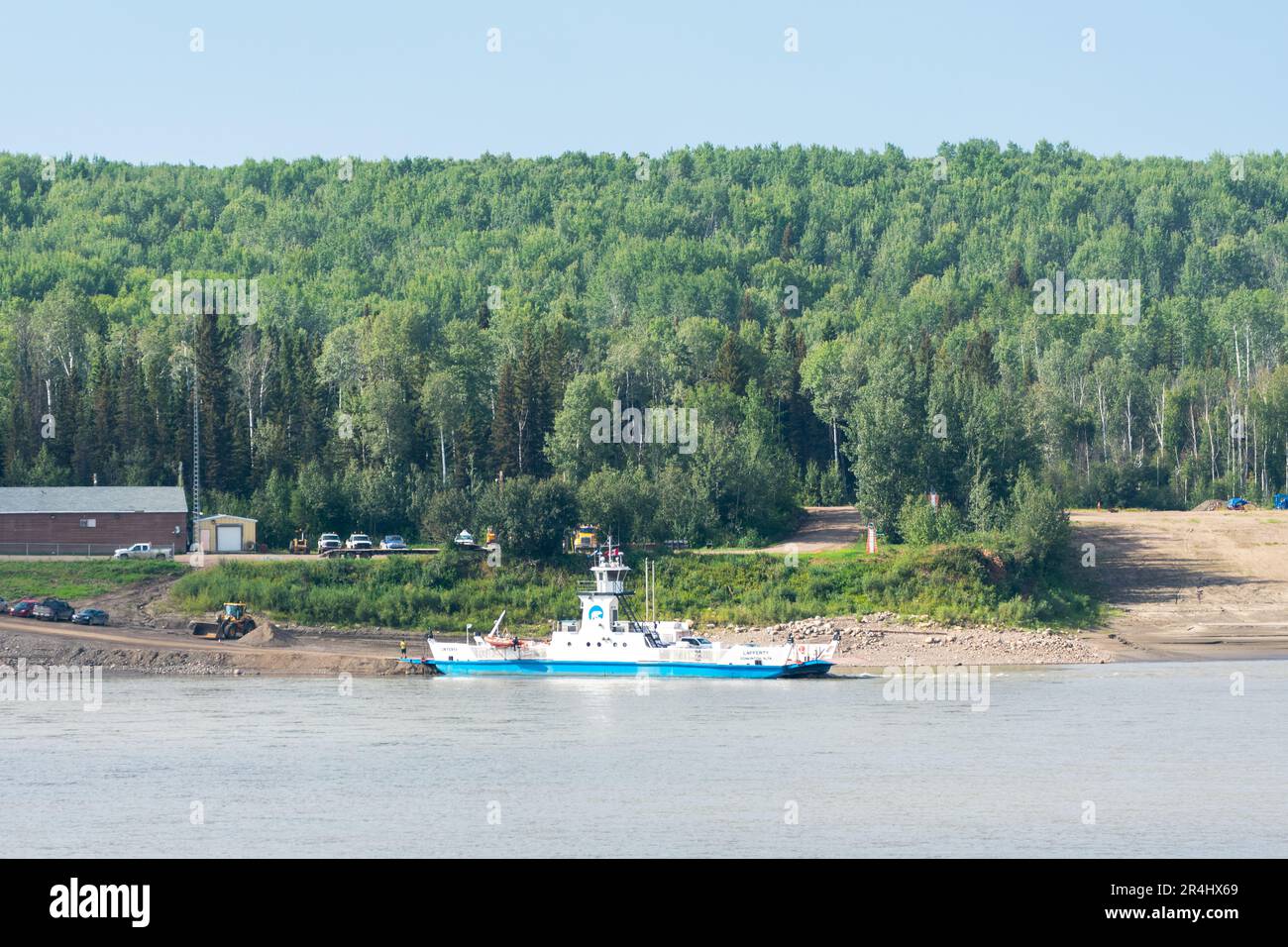 Fort Simpson, Northwest Territories Canada - 16 AUG 2022: Car ferry ...