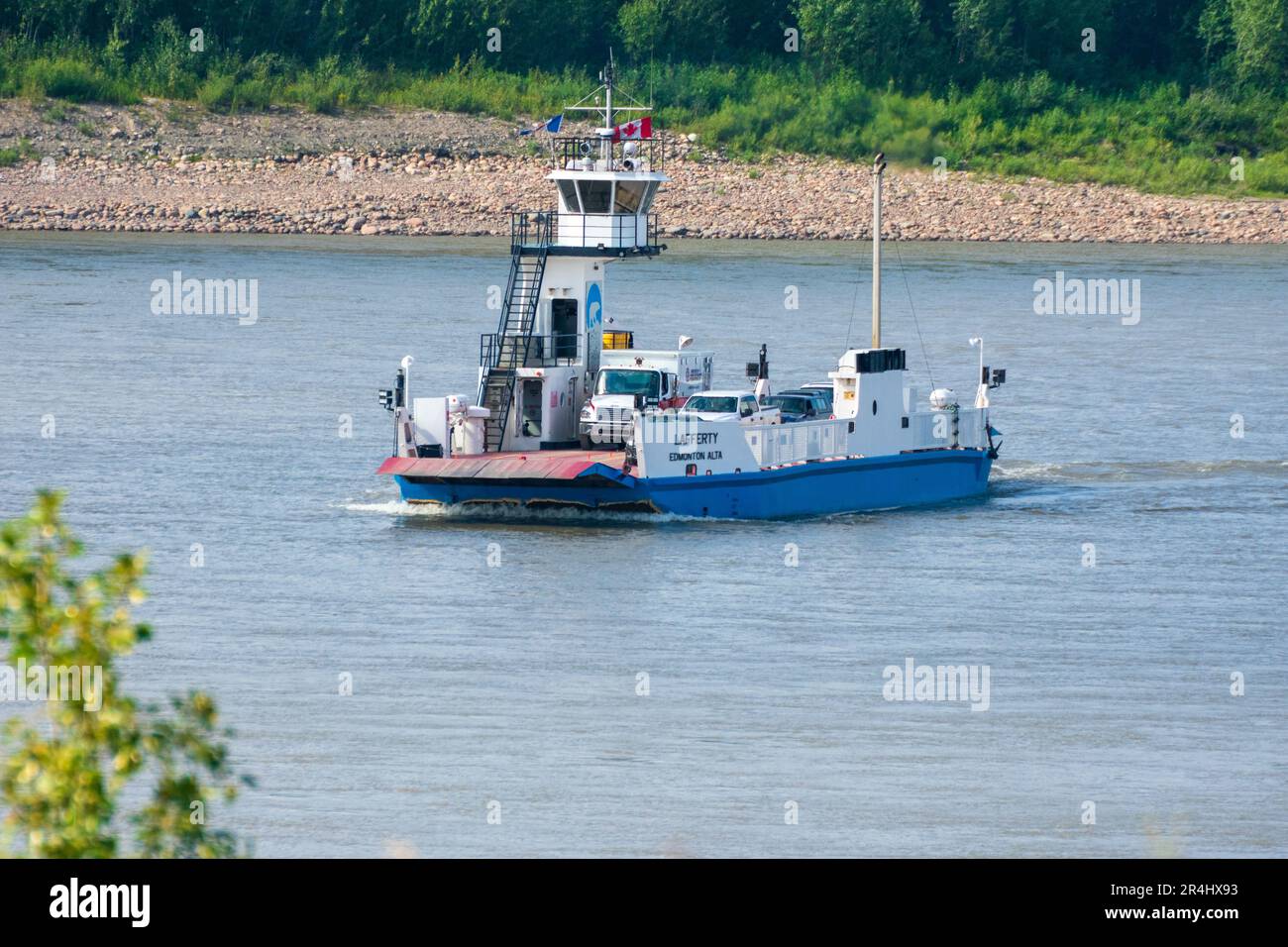Fort Simpson, Northwest Territories Canada - 16 AUG 2022: Car ferry ...
