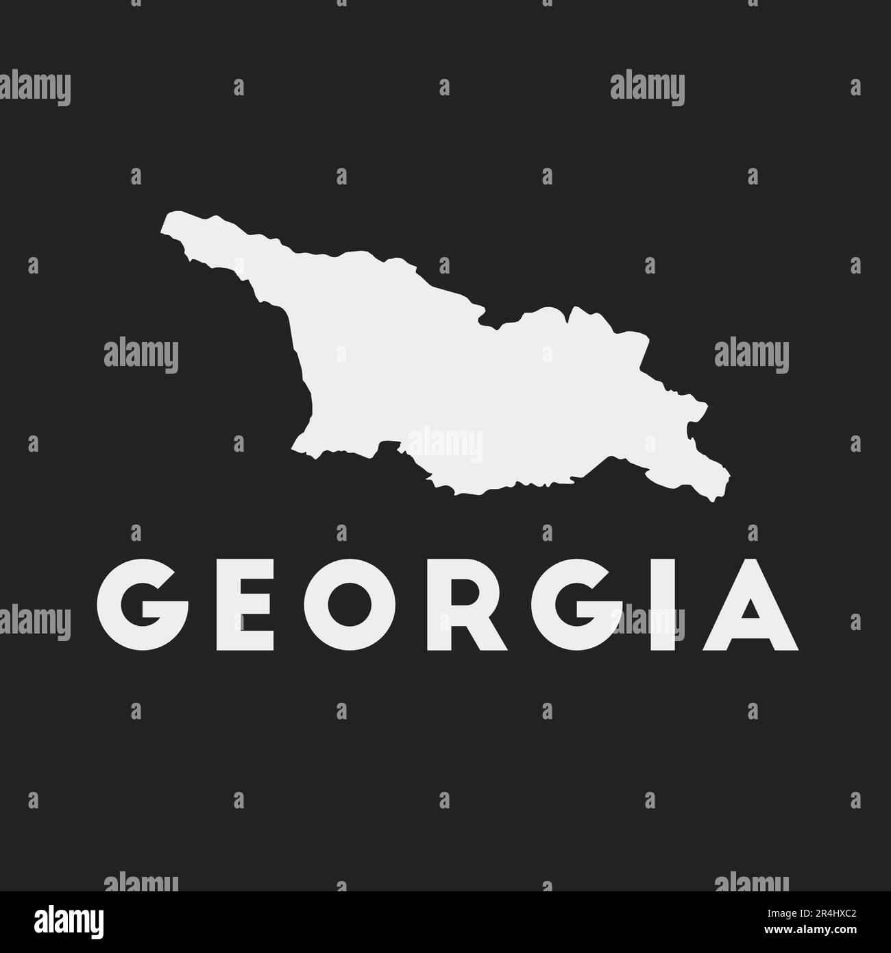 Georgia Icon Country Map On Dark Background Stylish Georgia Map With
