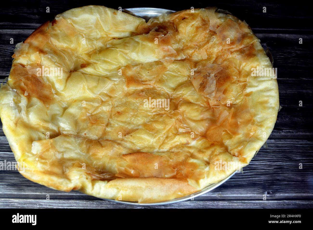 Egyptian Feteer meshaltet, layers upon layers of pastry dough with ...