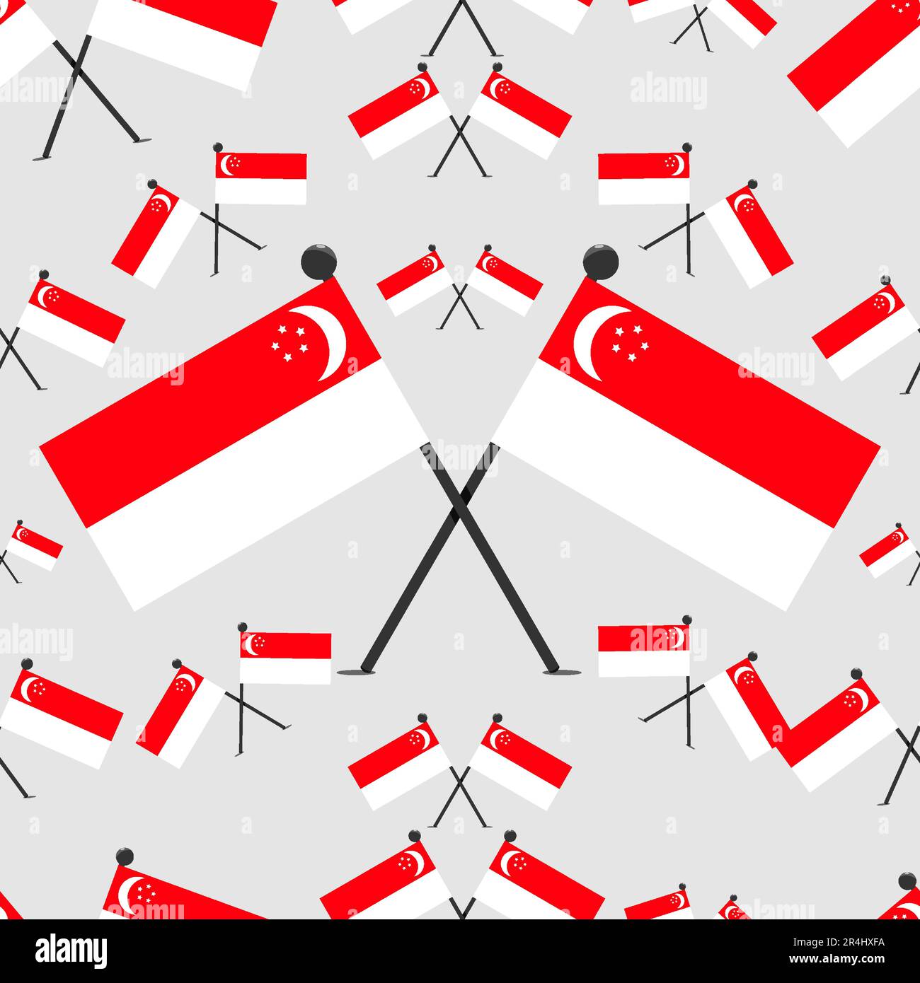 Vector Illustration of Pattern Singapore Flags and WhiteColors Background Stock Vector Image ...