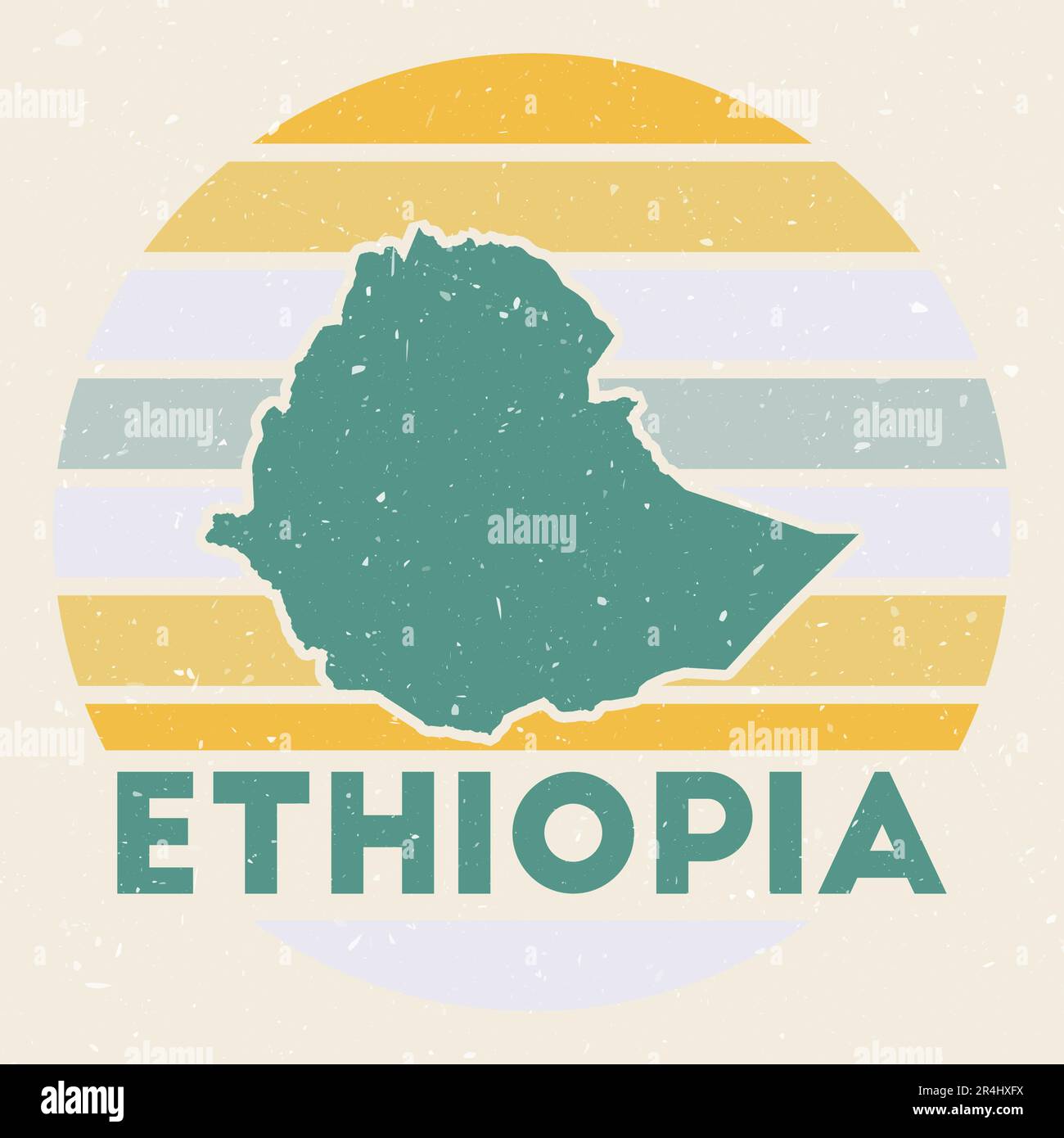 Ethiopia logo. Sign with the map of the country and colored stripes ...