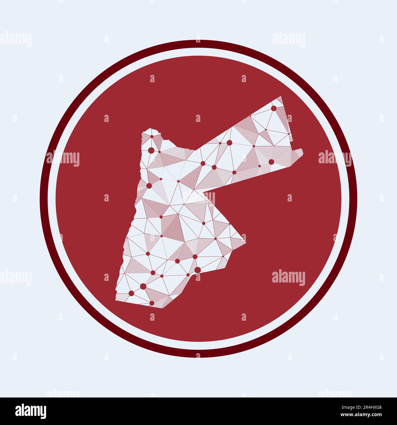 Jordan icon. Trendy tech logo of the country. Geometric mesh round ...