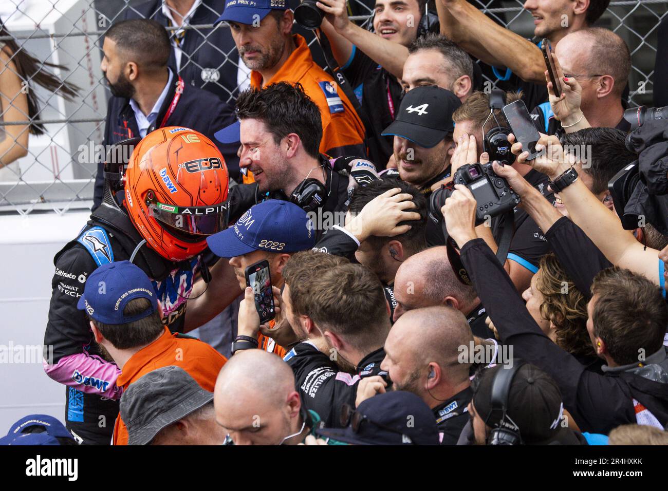 OCON Esteban (fra), Alpine F1 Team A523, portrait celebrates his P3 ...