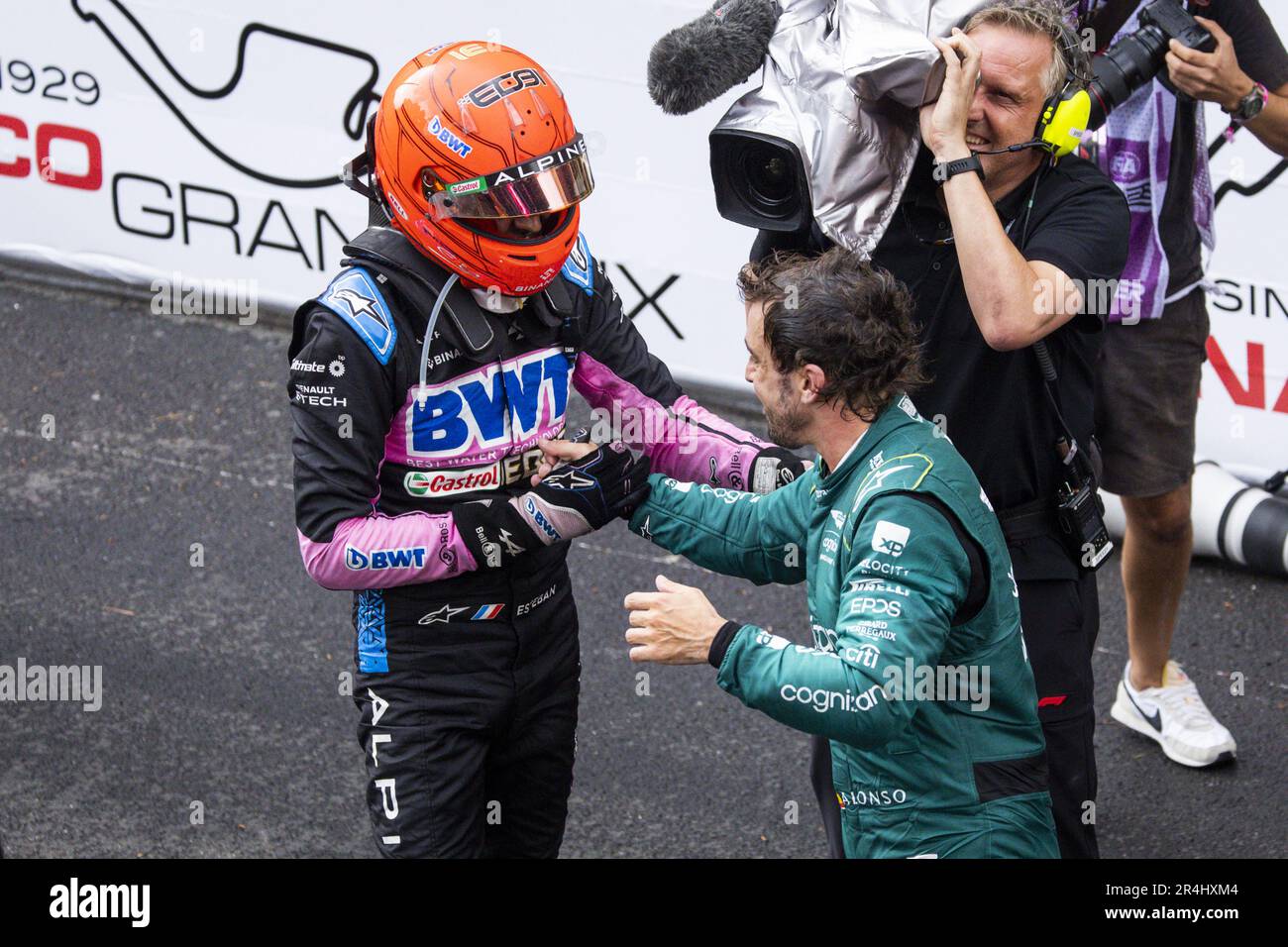 OCON Esteban (fra), Alpine F1 Team A523, portrait celebrates his P3 ...