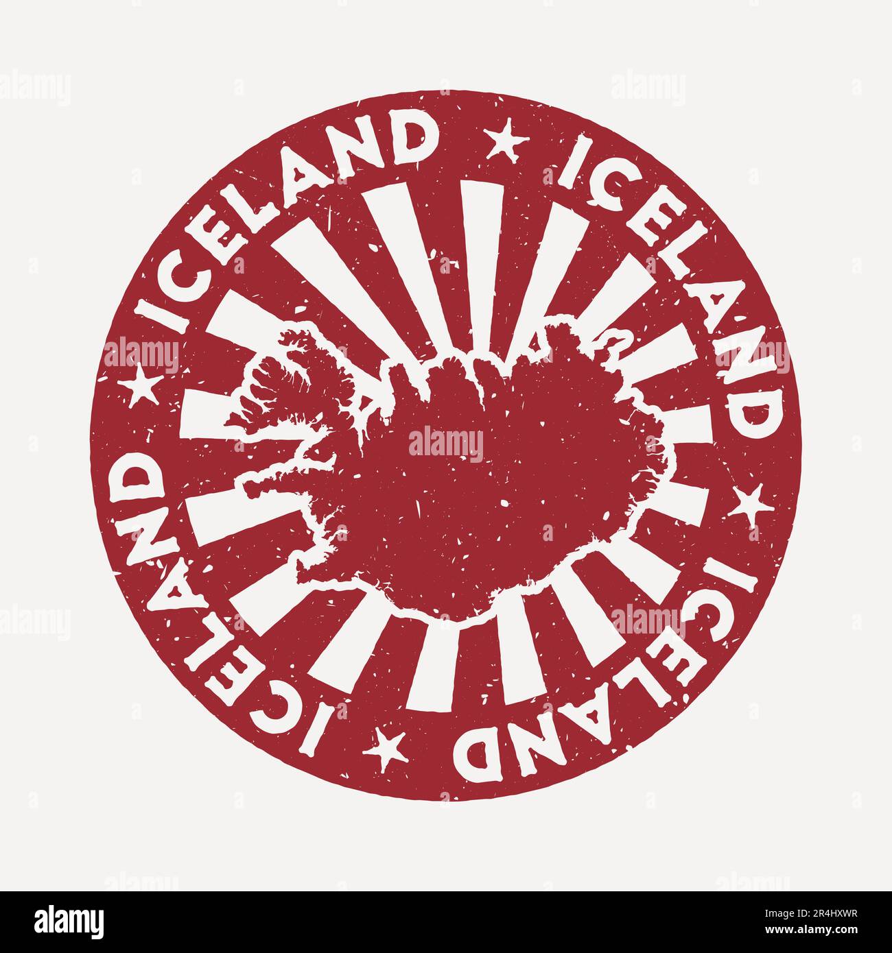 Iceland stamp. Travel red rubber stamp with the map of the country ...