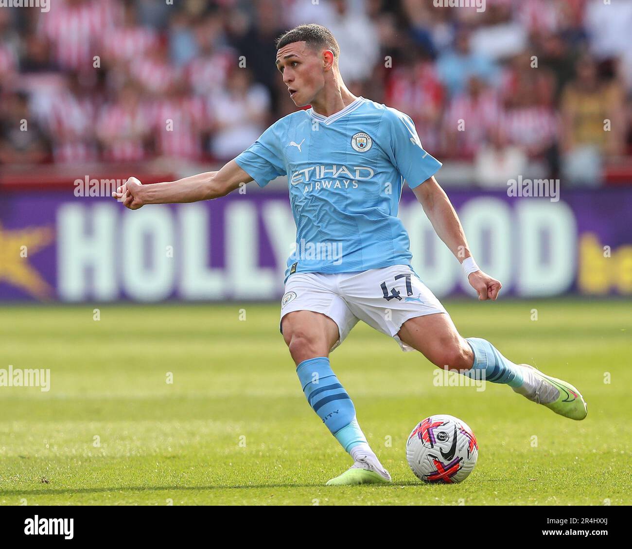 Phil Foden #47 of Manchester City in action during the Premier League ...