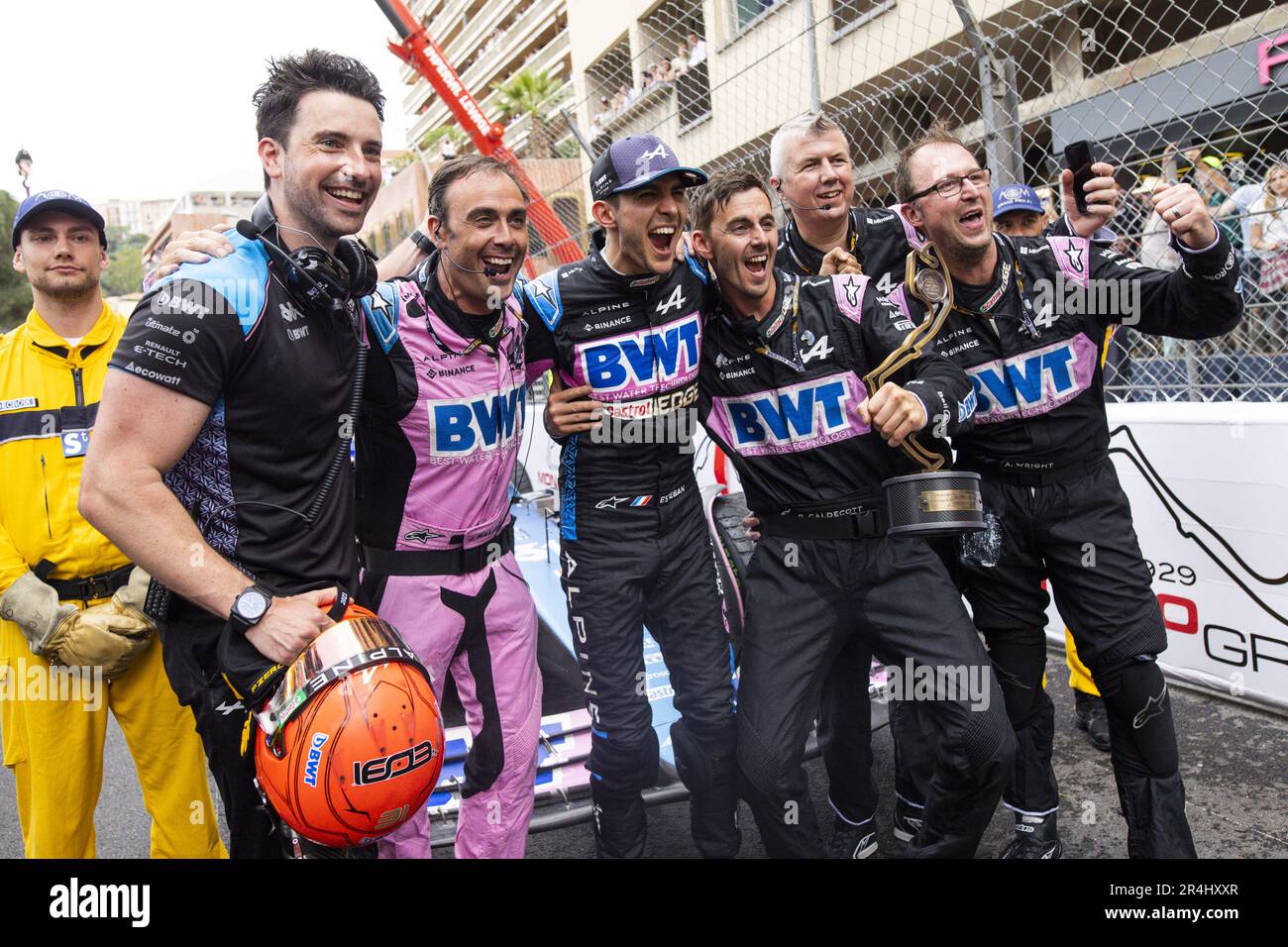 OCON Esteban (fra), Alpine F1 Team A523, portrait celebrates his P3 ...