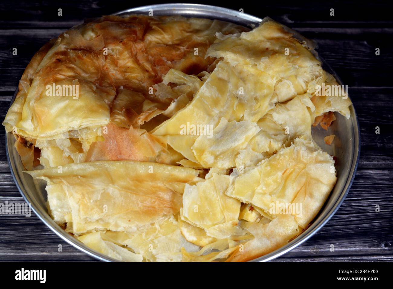 Egyptian Feteer meshaltet, layers upon layers of pastry dough with ...