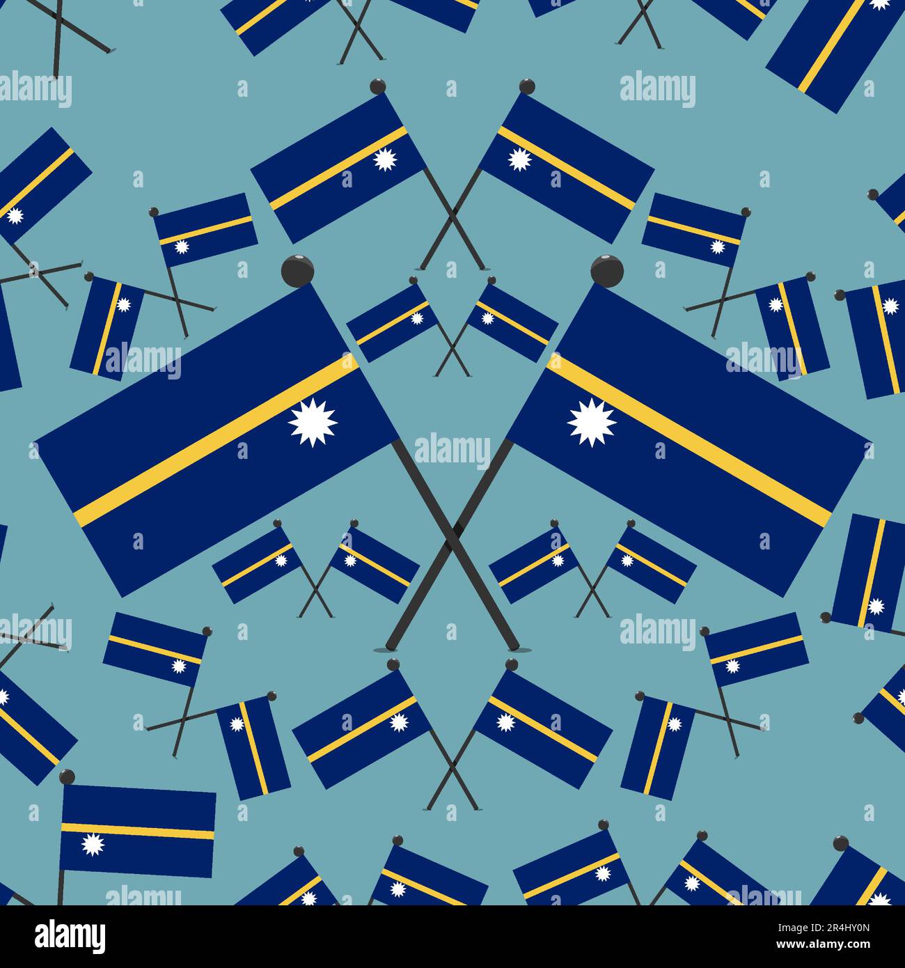 Vector Illustration of Pattern Nauru Flags and Blue Color Background Stock Vector Image & Art ...